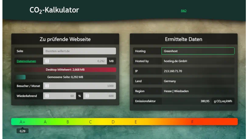 CO2 calculator for websites | Climate Connect